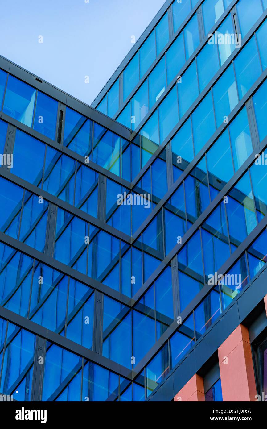 Wroclaw, Poland - June 2022: Upward view of a tall and modern office ...