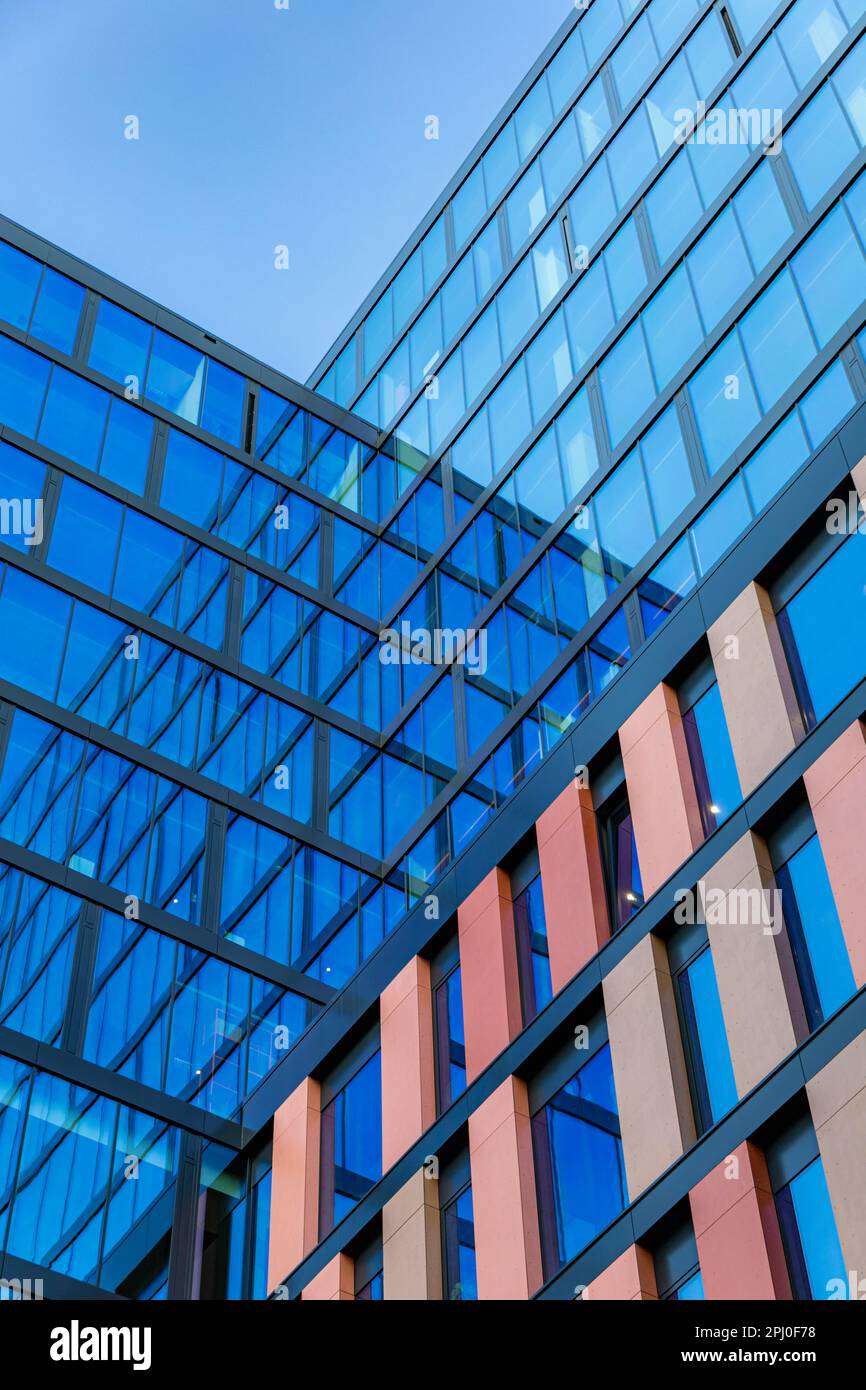 Wroclaw, Poland - June 2022: Upward view of a tall and modern office ...