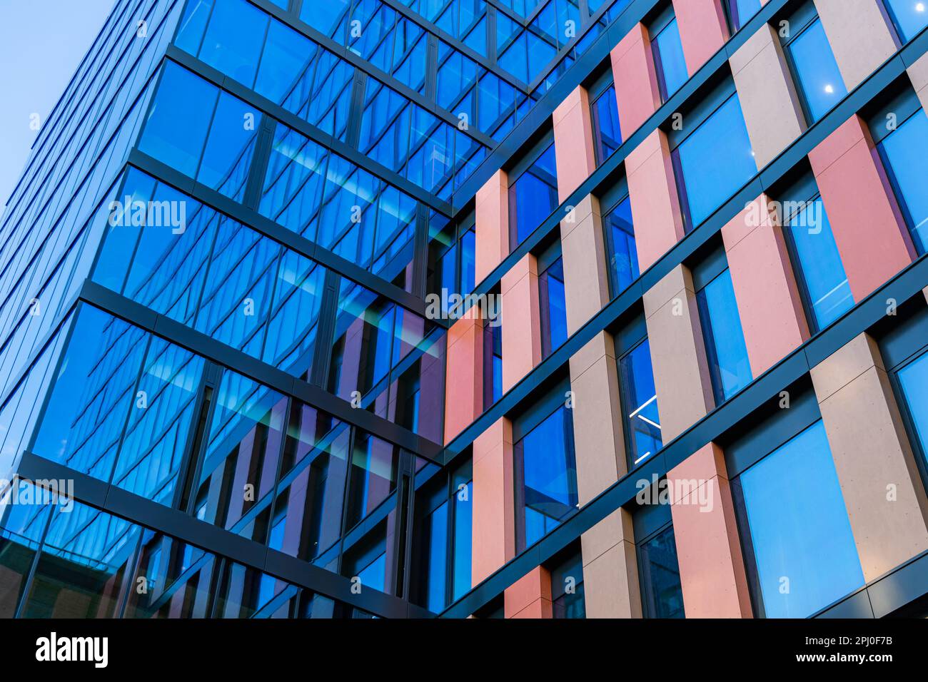 Wroclaw, Poland - June 2022: Upward view of a tall and modern office ...