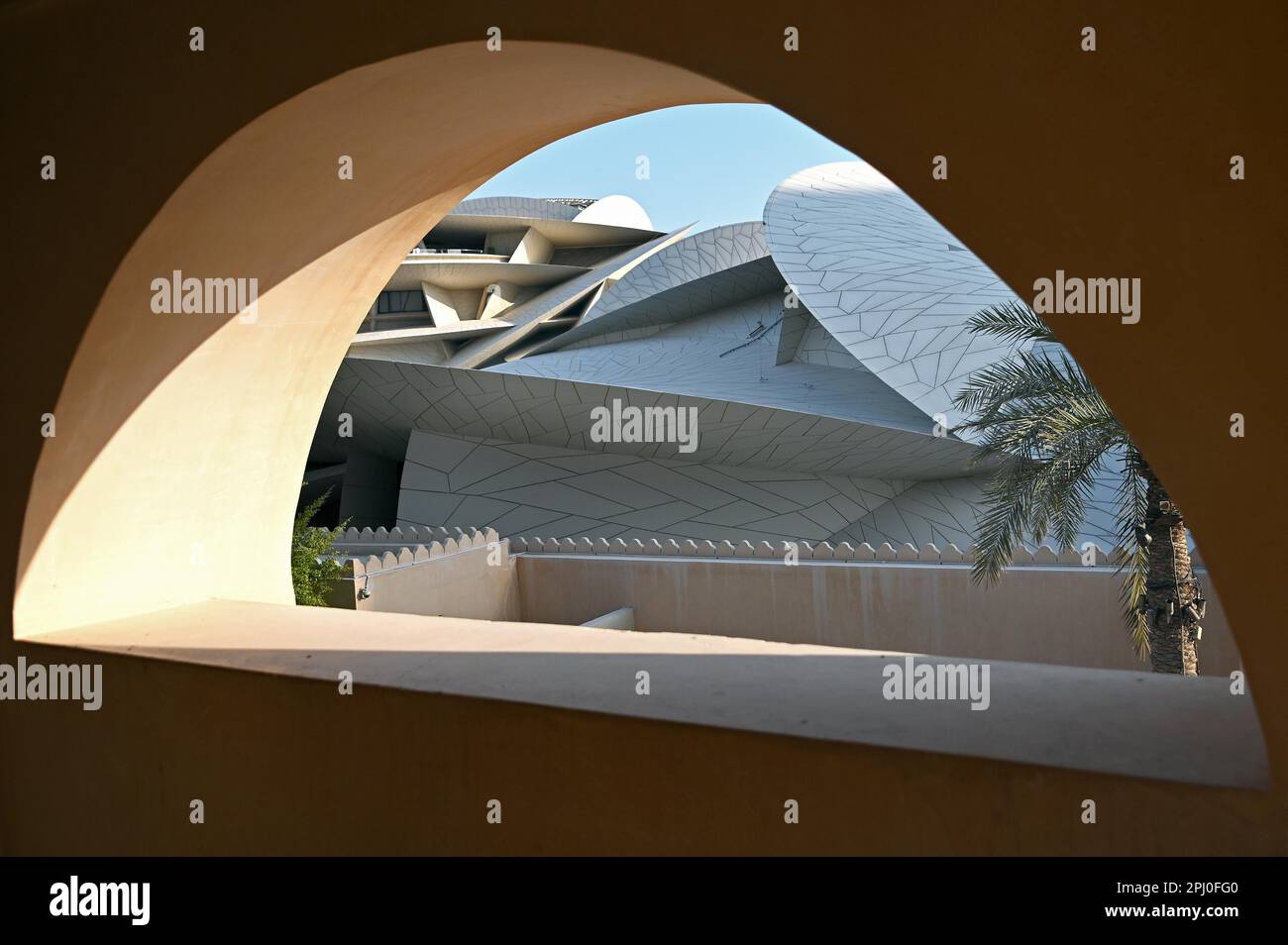 National Museum of Qatar by architect Jean Nouvel, Doha, Qatar Stock ...