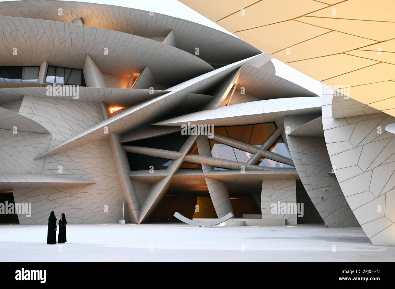 National Museum of Qatar by architect Jean Nouvel, Doha, Qatar Stock ...