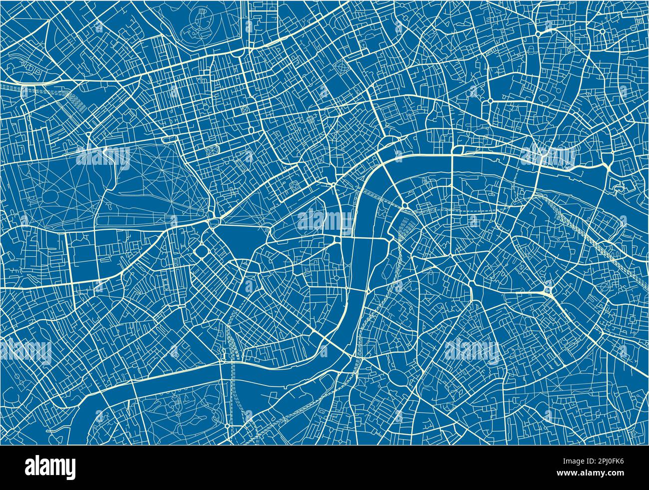 Blue and White vector city map of London with well organized separated layers Stock Vector Image ...