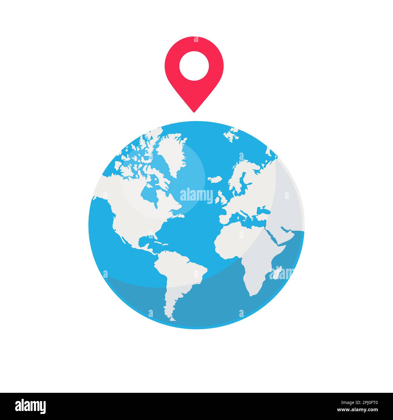Earth Globe With Mark Map Pin Pointer Isolated Stock Vector Image And Art