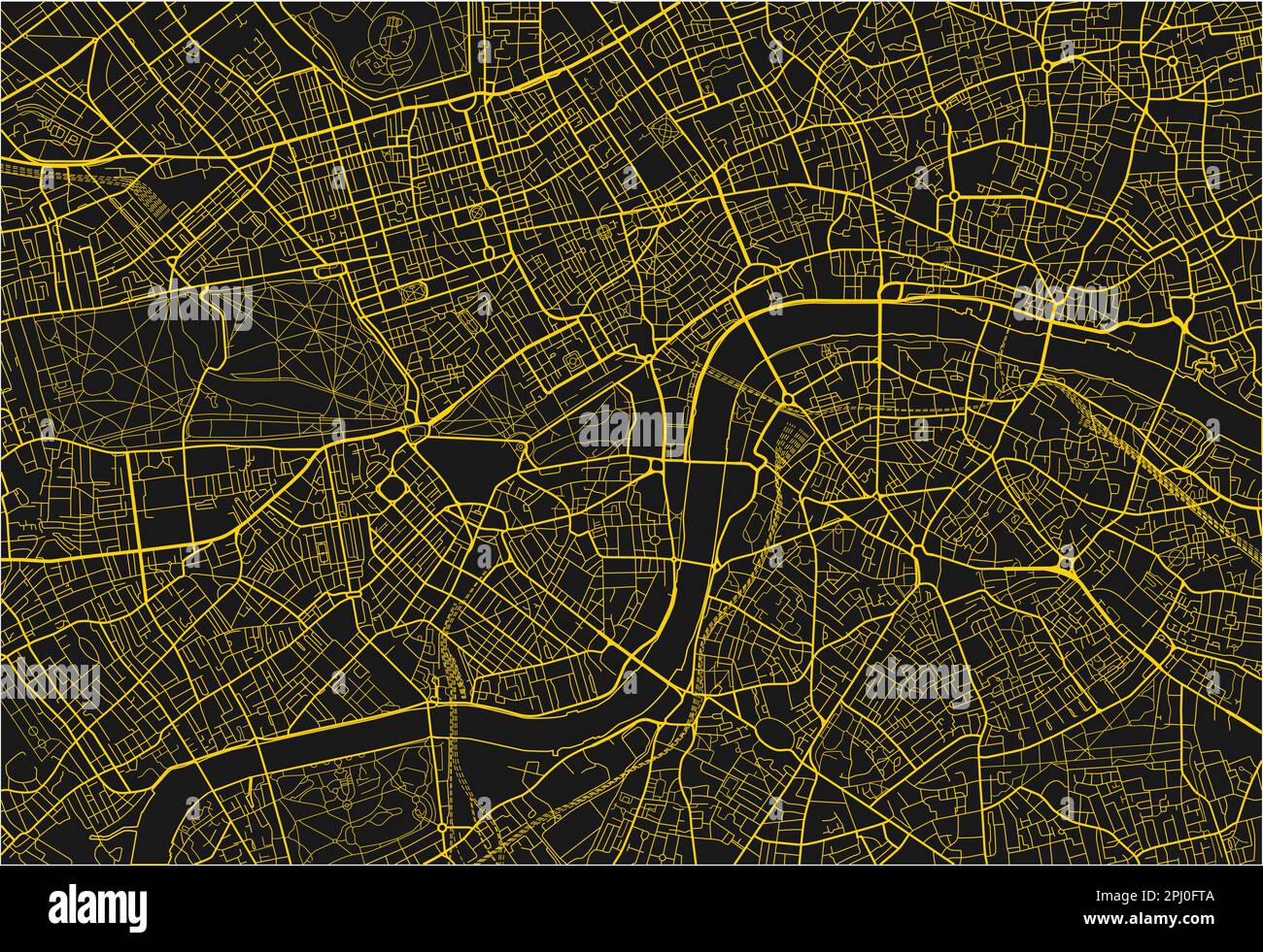 Black and yellow vector city map of London with well organized separated layers Stock Vector ...