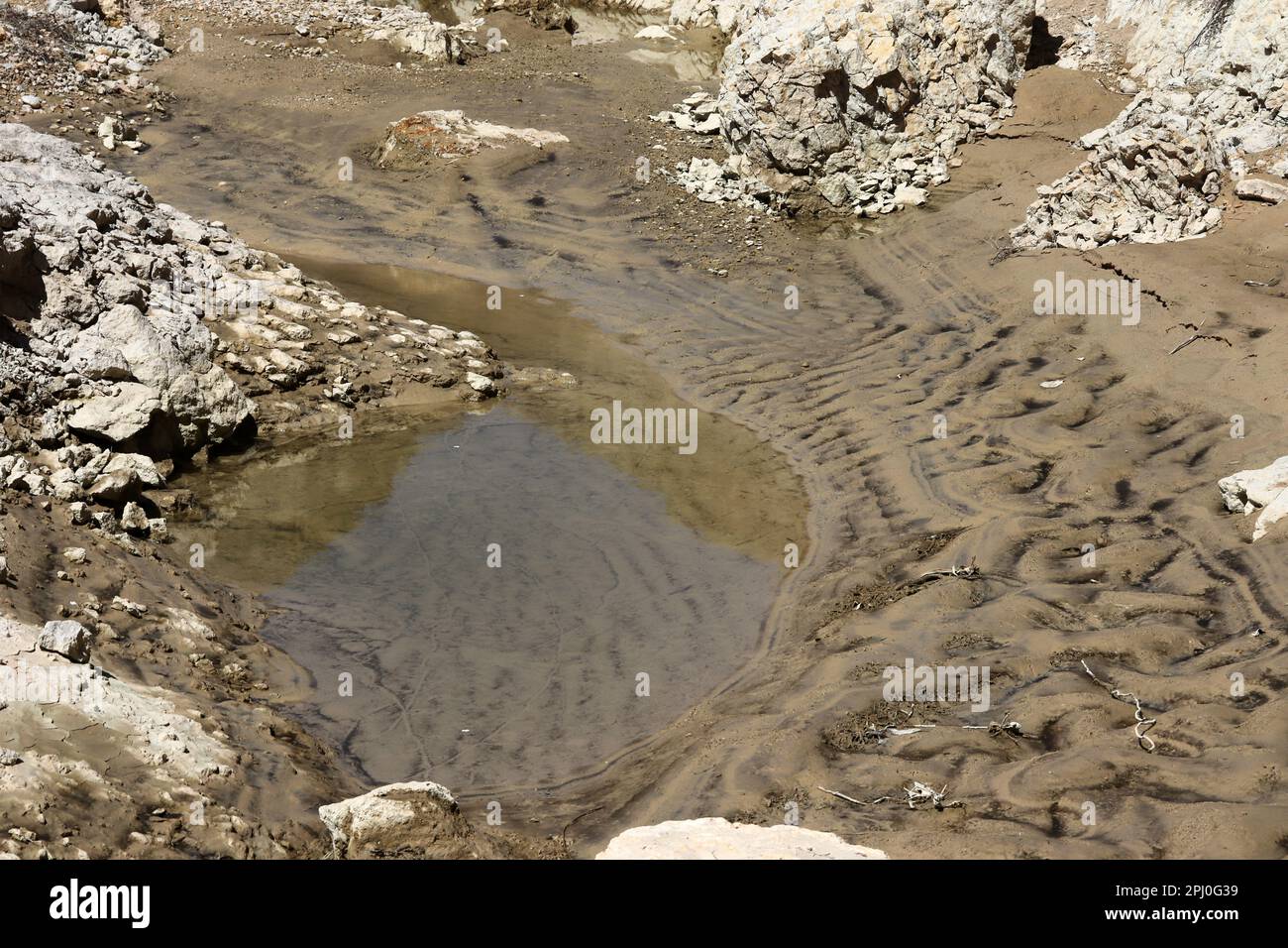 Puddle of rain water. Still water Stock Photo - Alamy