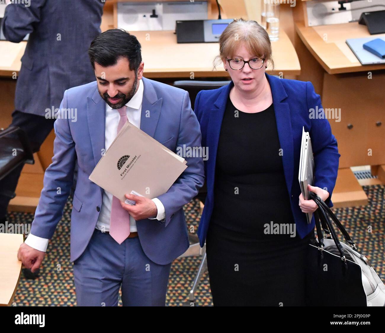 Edinburgh, Scotland, UK. 30th Mar, 2023. PICTURED: (L-R) Humza Yousaf ...