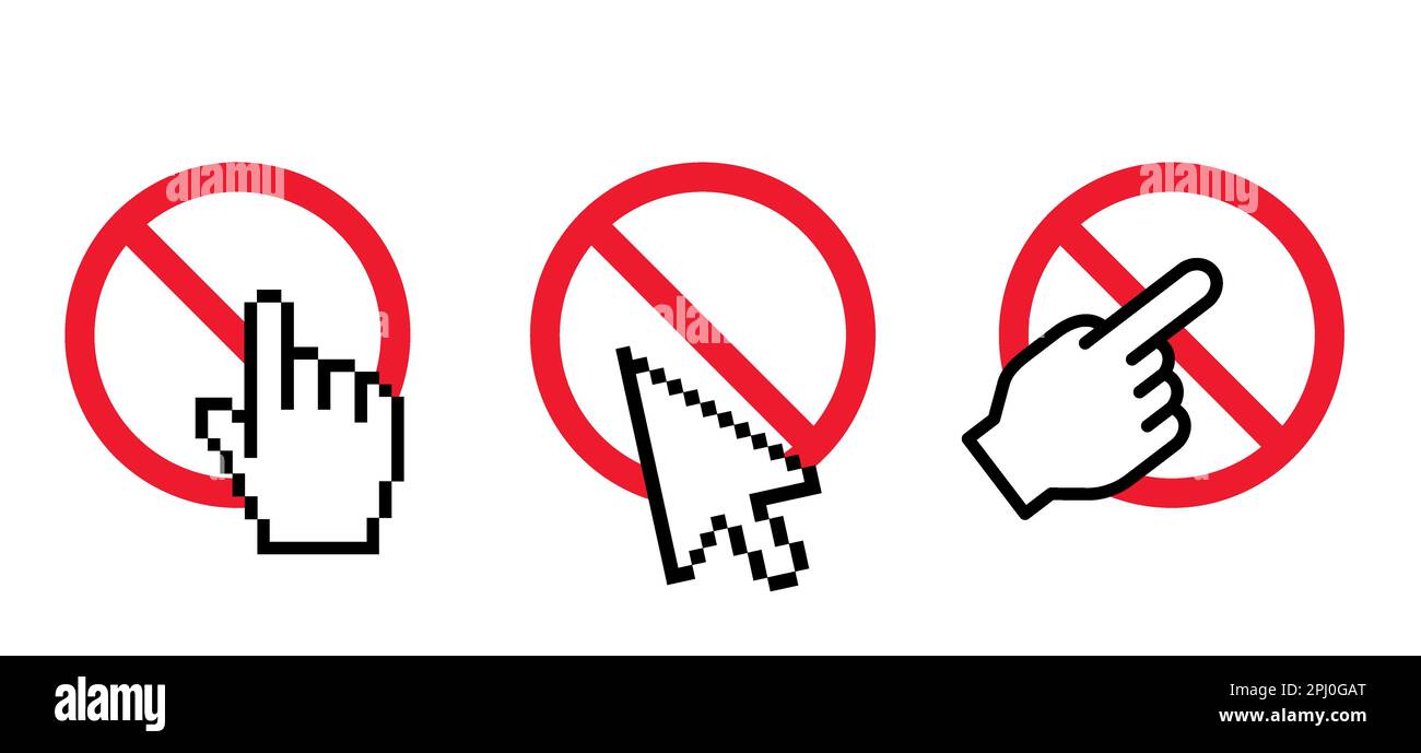 Hand Clicking Click On Pc Mouse Cursor Arrow Cartoon Hand As
