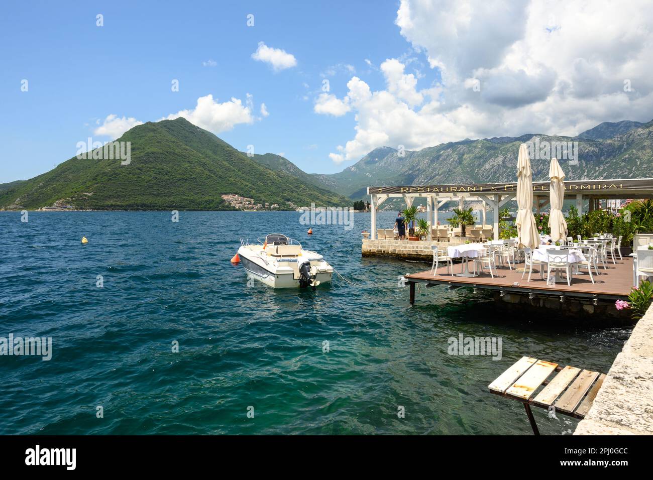 Perast, Montenegro - June 6, 2022: Seaside restaurant in the ...