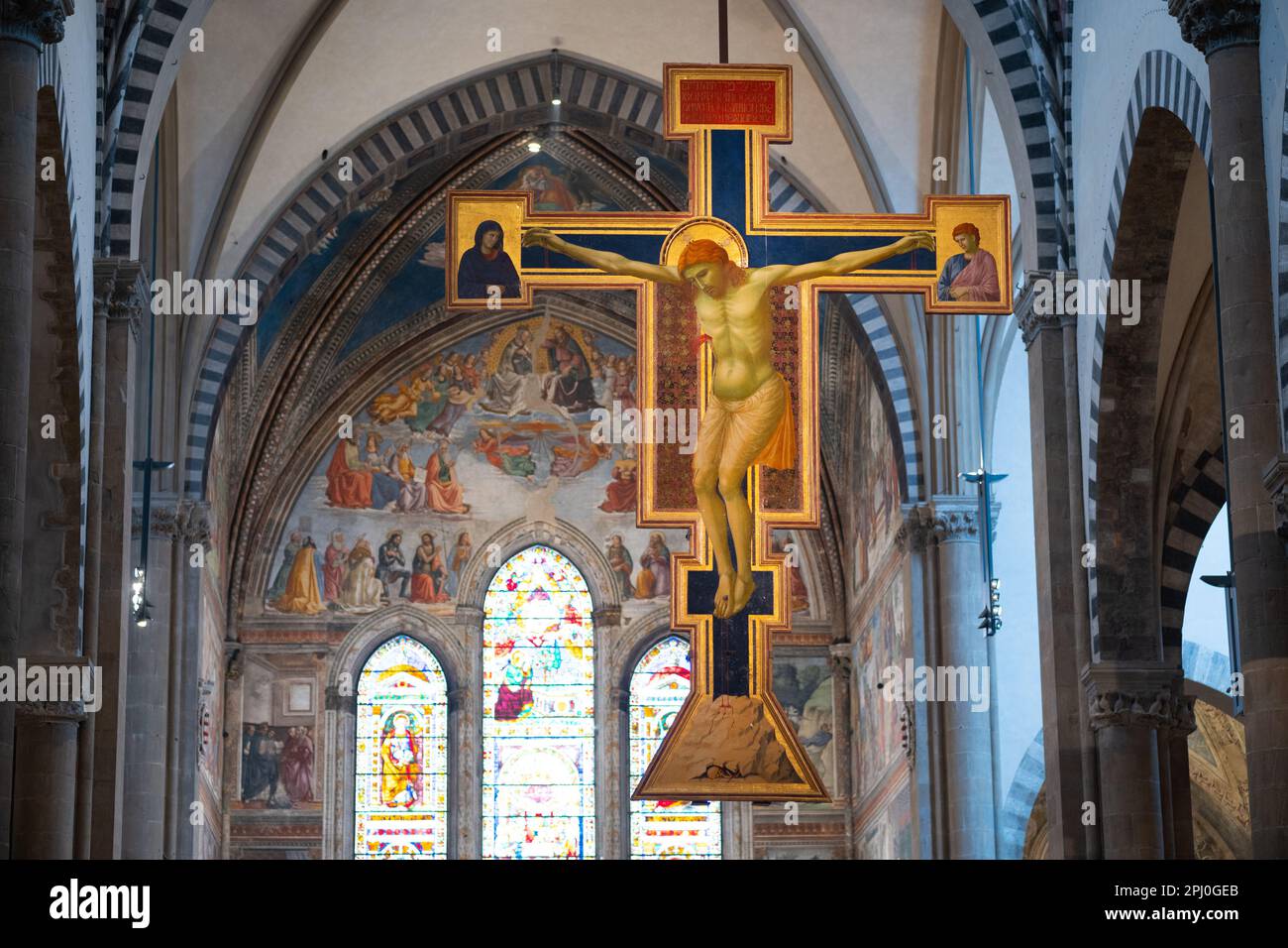 Giotto's Crucifix (1288-90) hanging in Santa Maria Novella, Florence ...