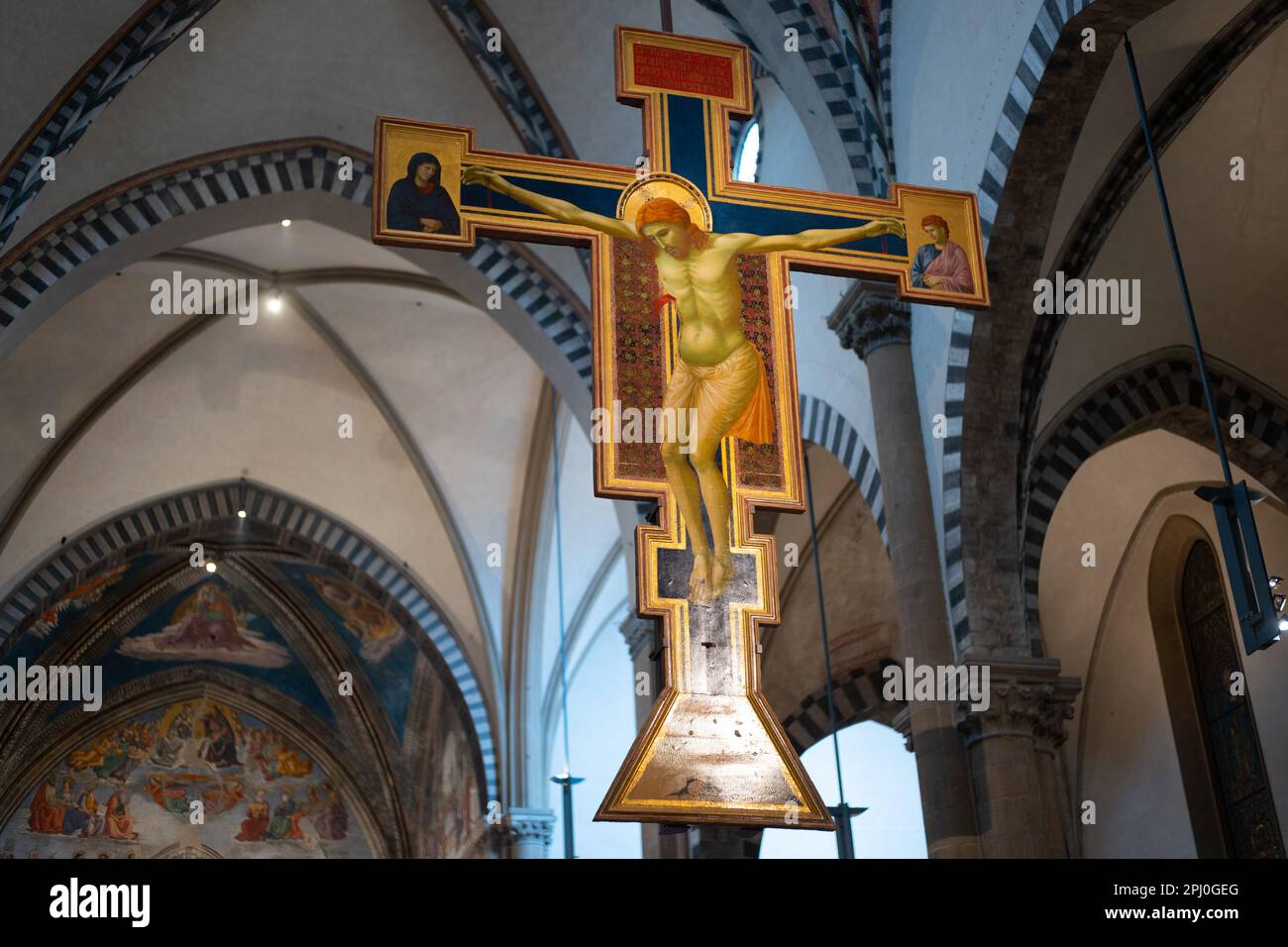 Giotto's Crucifix (1288-90) hanging in Santa Maria Novella, Florence ...
