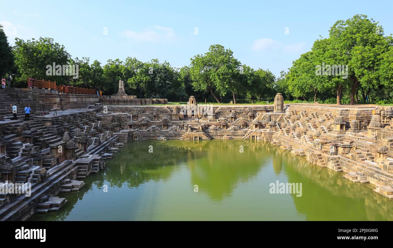 Step Well in Front of Sun Temple, Small Carving Temple, Modhera ...