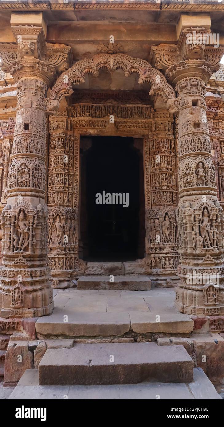 Beautiful Carvings on the Entrance of Sun Temple, Surya Temple, Modhera ...