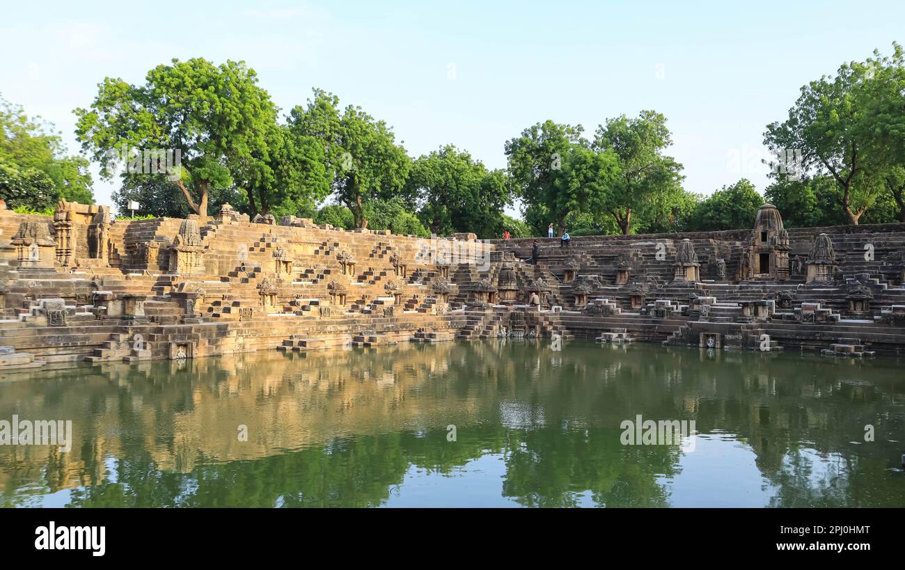 Step Well in Front of Sun Temple, Small Carving Temple, Modhera ...