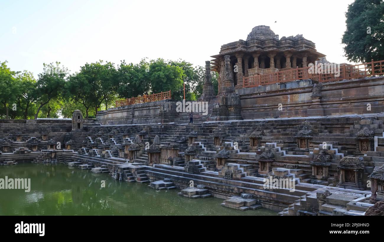 Step Well in Front of Sun Temple, Small Carving Temple, Modhera ...