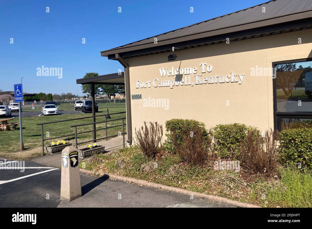 The exterior of Fort Campbell, Ky., is seen on Thursday March 30, 2023 ...