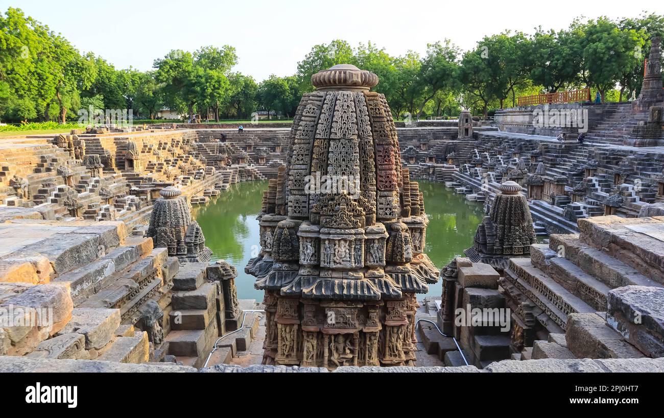 Beautifully Carved Temple on Stepwell near Modhera Sun Temple, Surya ...