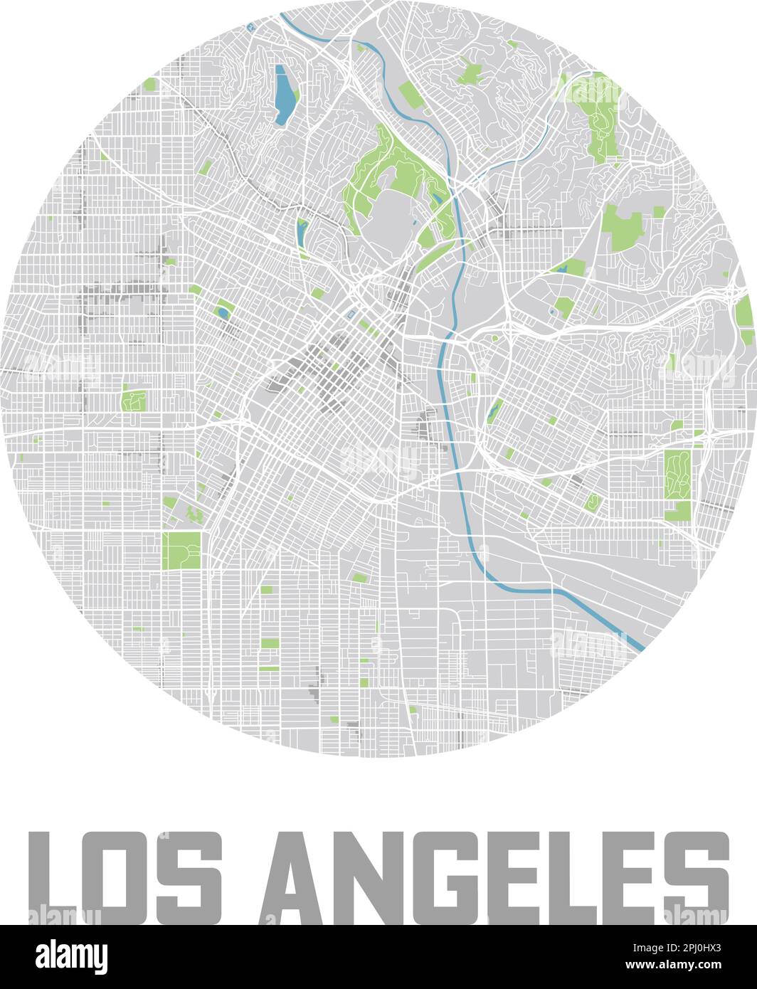 Minimalistic Los Angeles city map icon Stock Vector Image & Art - Alamy