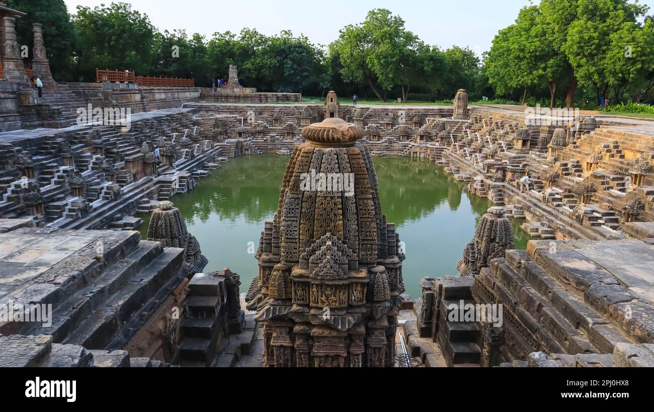 Beautifully Carved Temple on Stepwell near Modhera Sun Temple, Surya ...