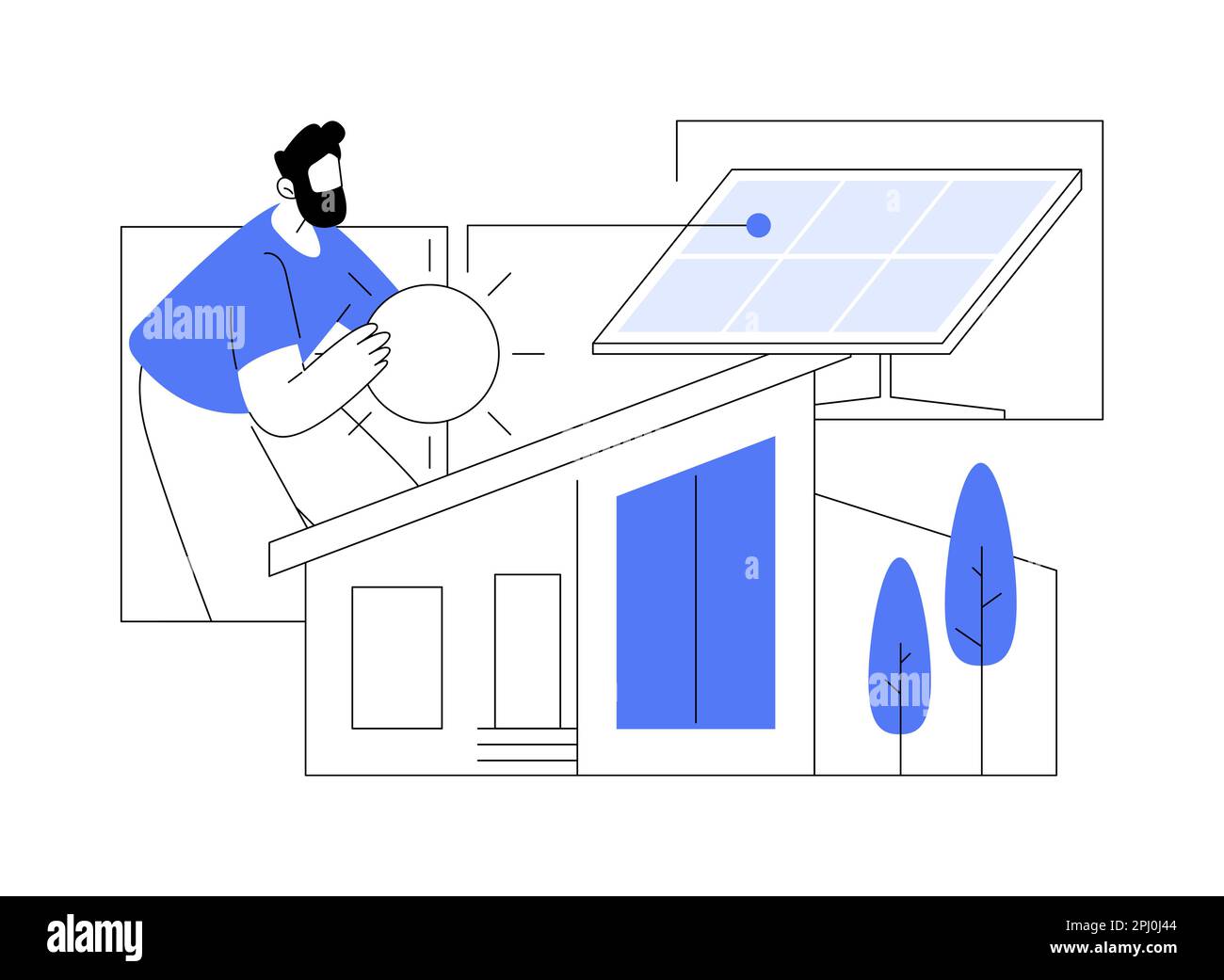 Passive solar architecture abstract concept vector illustration Stock ...