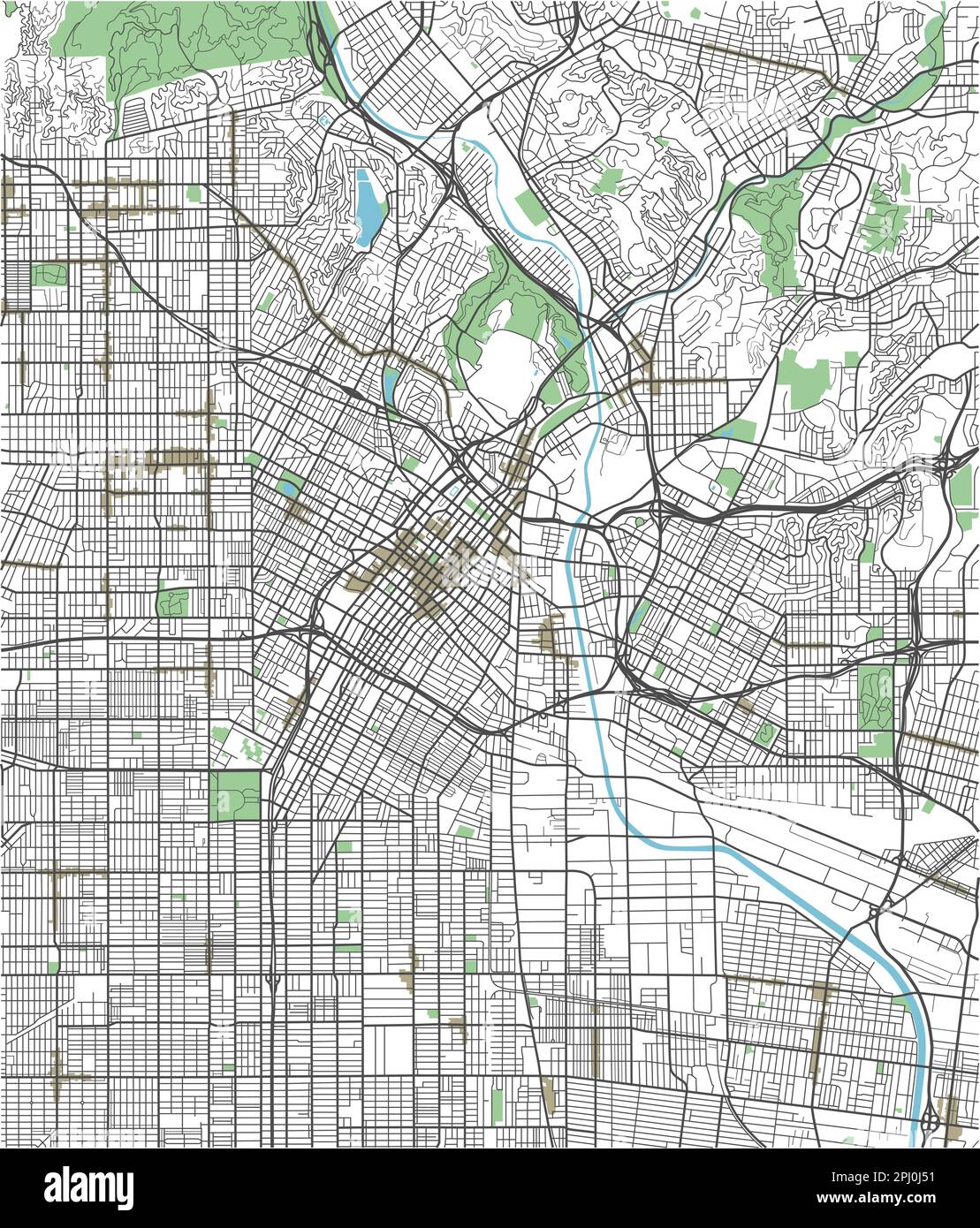 Colorful Los Angeles vector city map Stock Vector Image & Art - Alamy