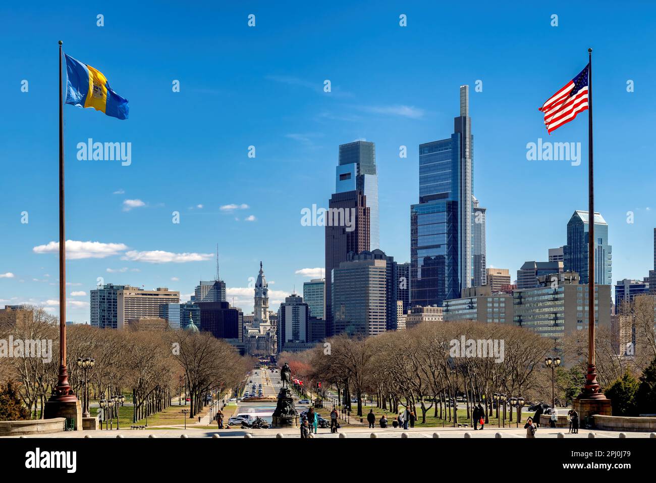 Philadelphia City skyline in beatiful spring sunny day Stock Photo - Alamy