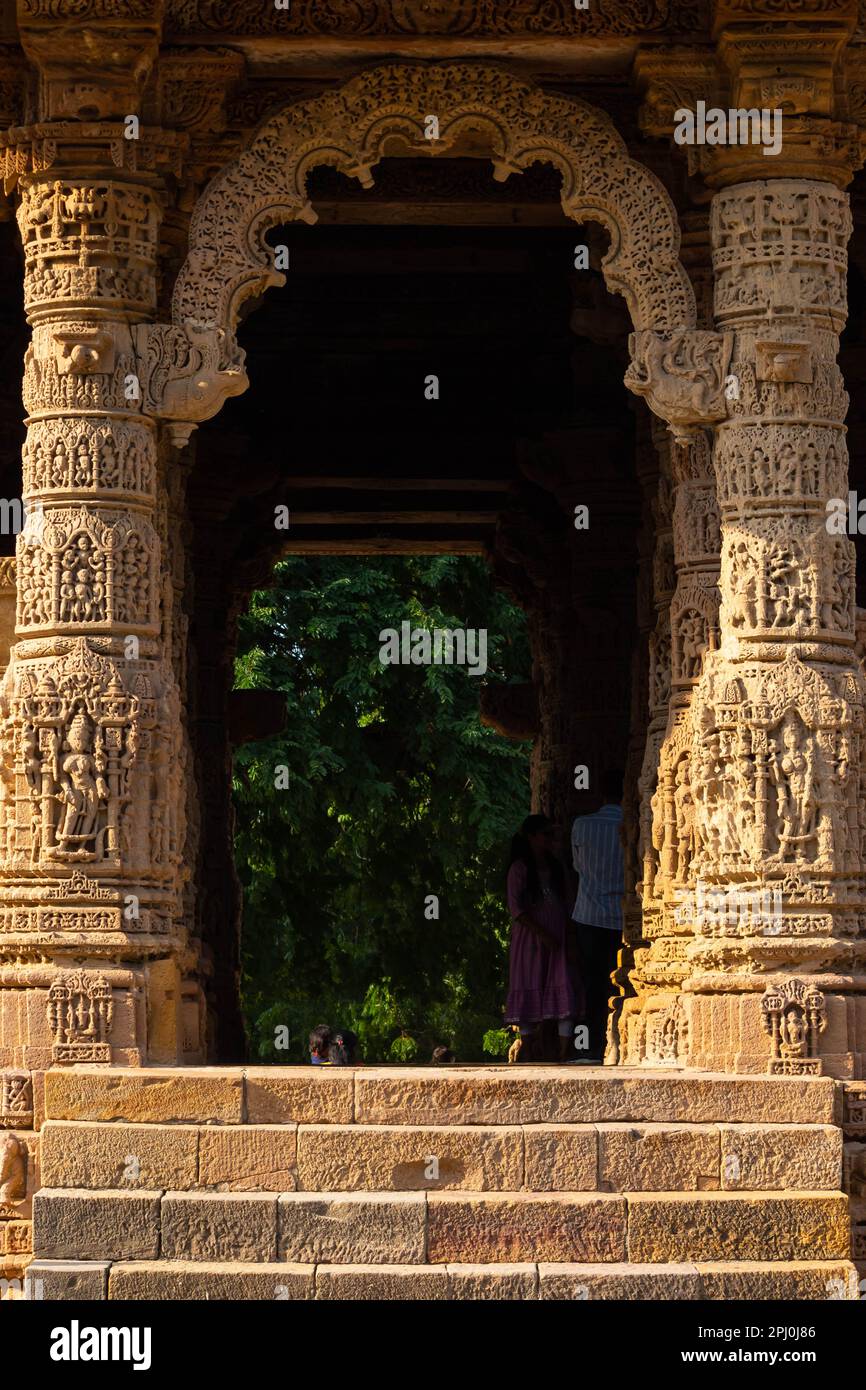 Beautiful Carvings on the Entrance of Sun Temple, Surya Temple, Modhera ...