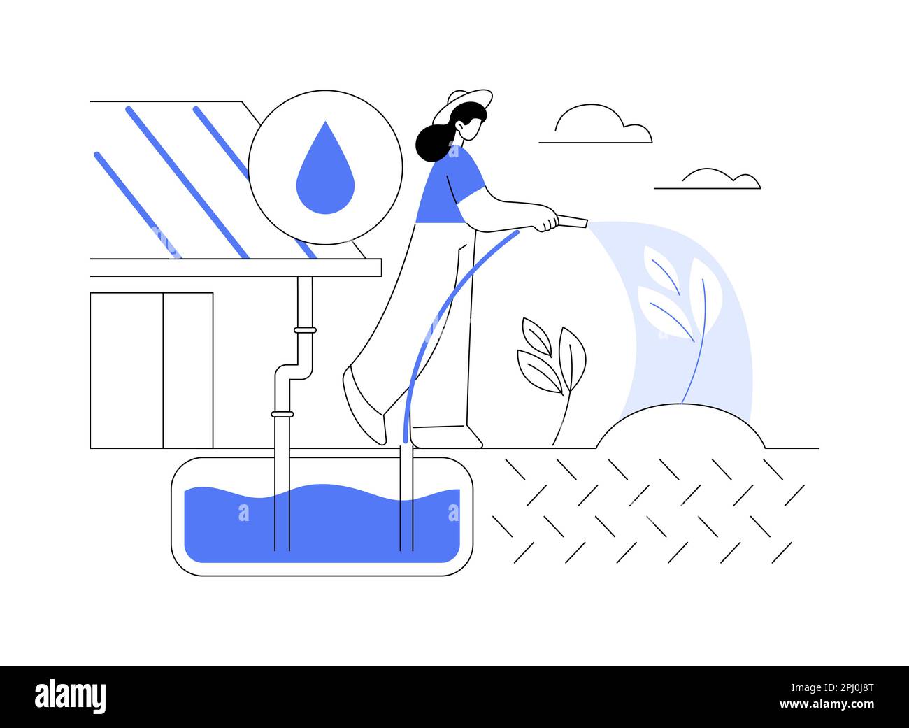 Rainwater harvesting system vector hi-res stock photography and images ...