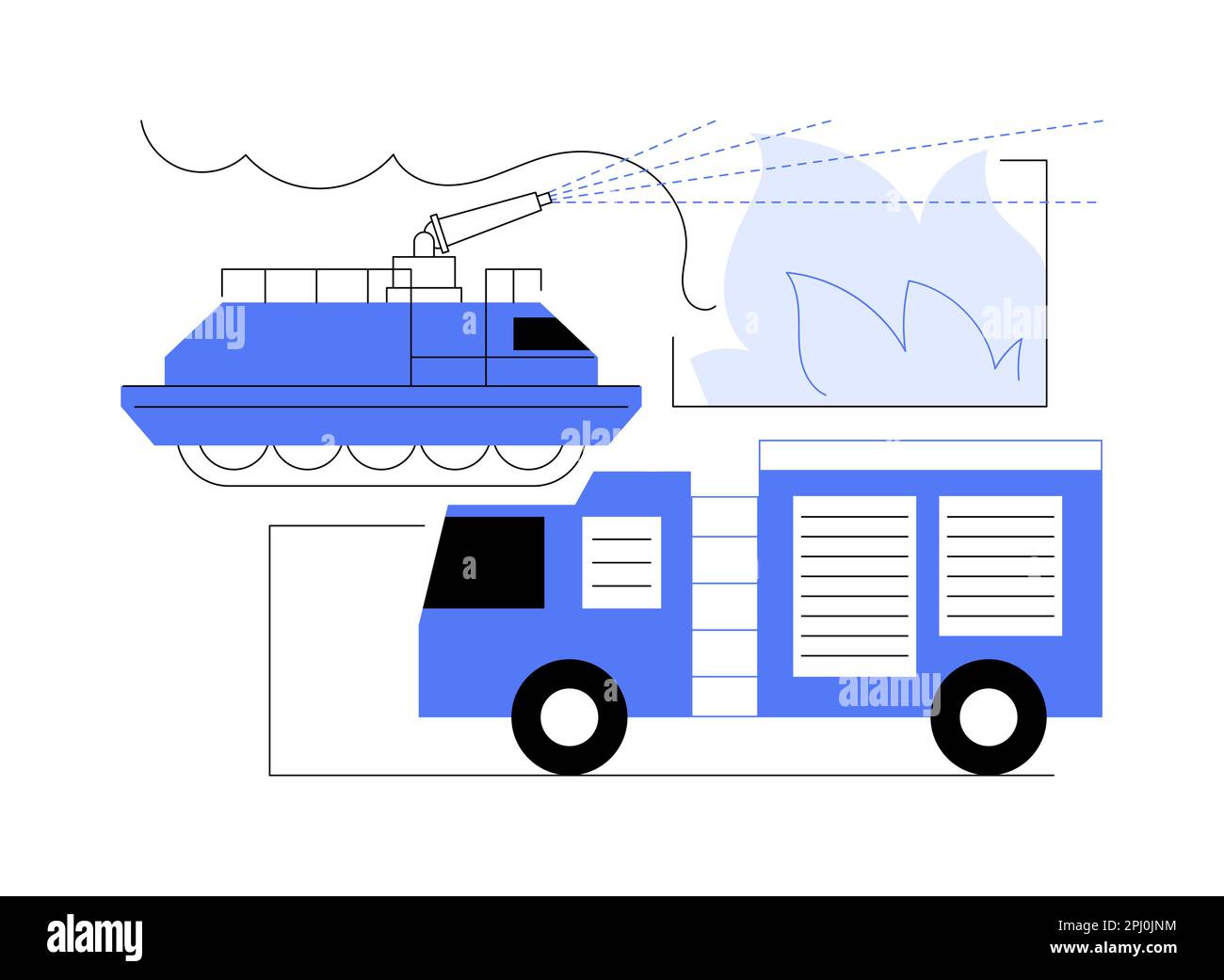 Fire fighting vehicle abstract concept vector illustration Stock Vector ...