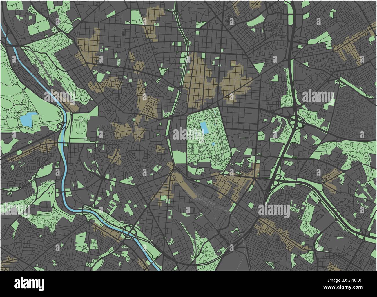 Madrid vector map with dark colors Stock Vector Image & Art - Alamy