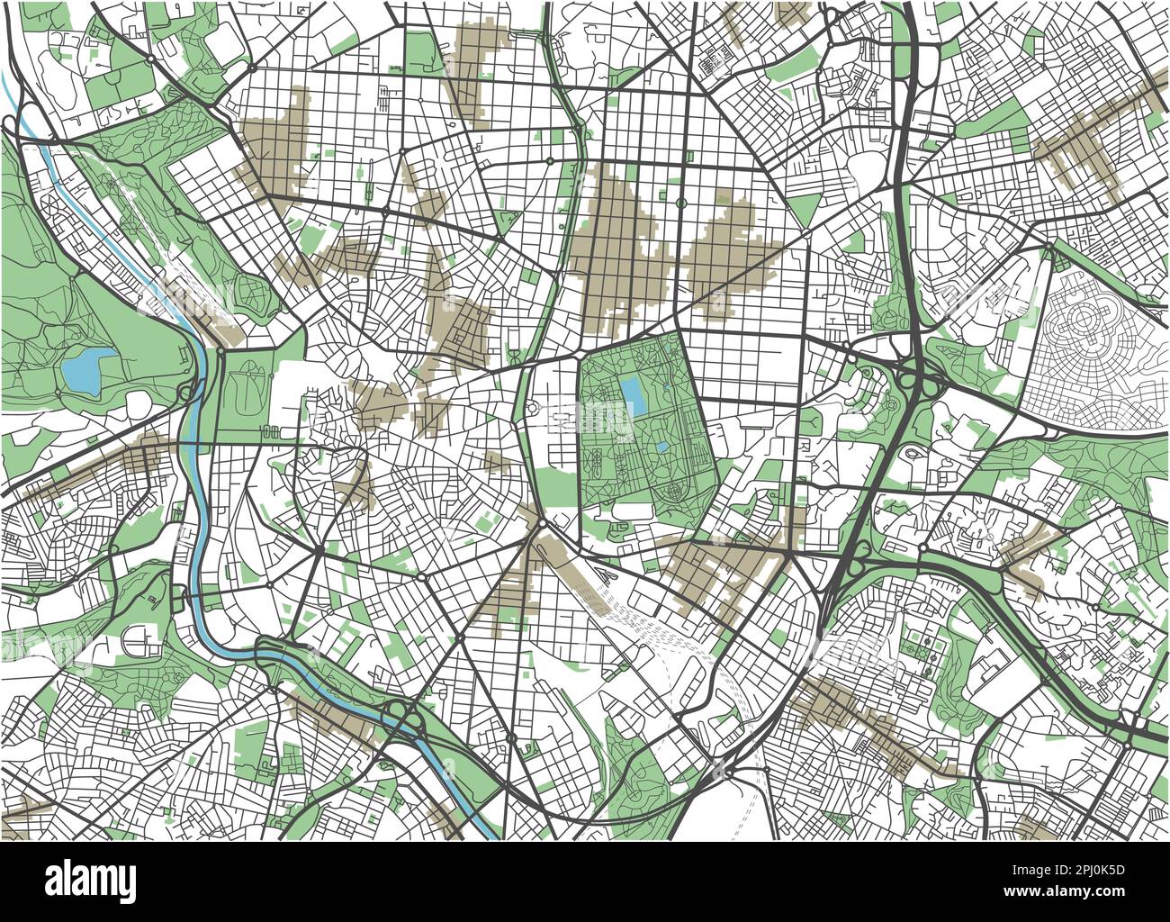 Colorful Madrid vector city map Stock Vector Image & Art - Alamy