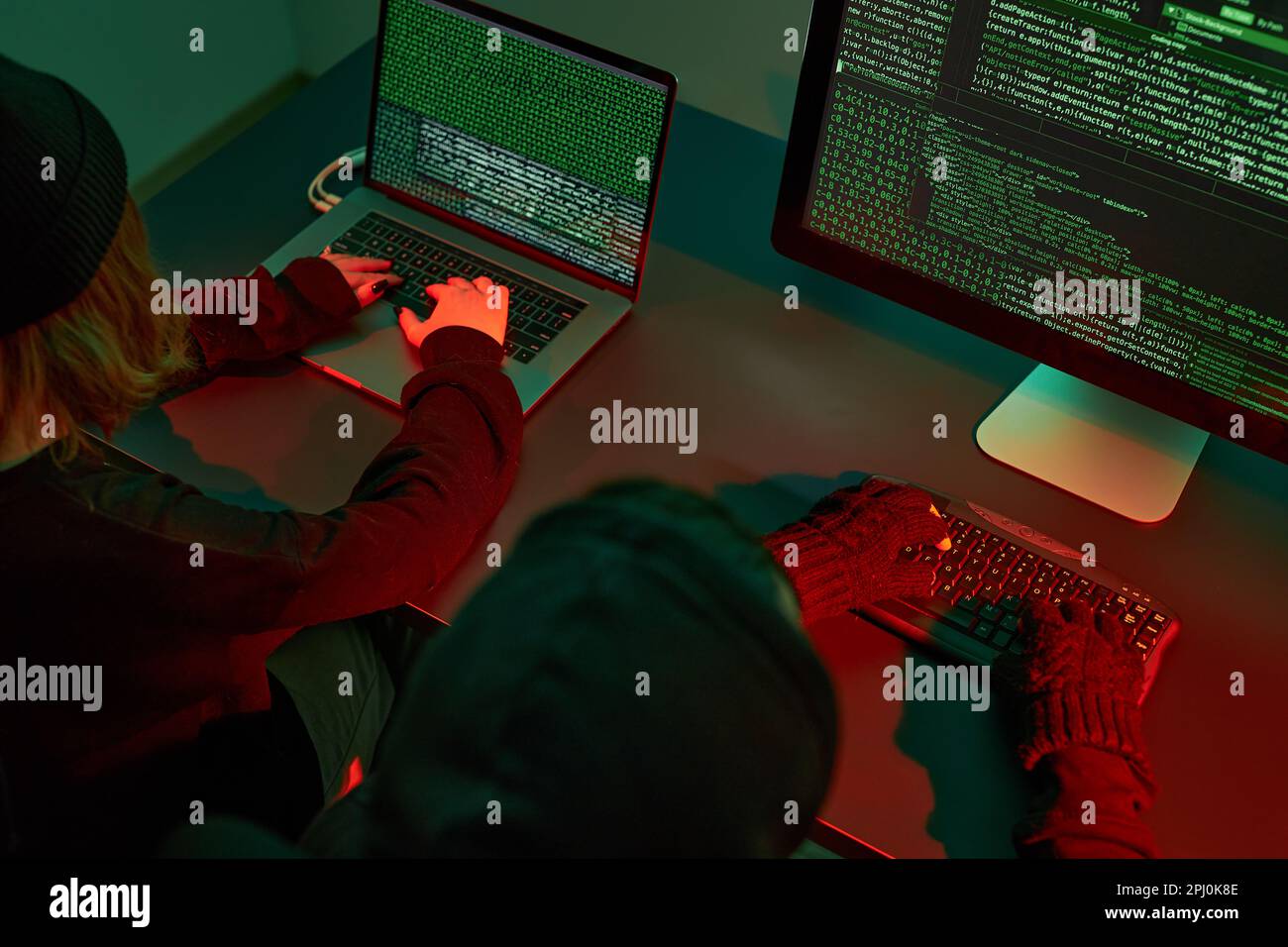 Anonymous People Using Computer And Programming To Break Code Cyber Security Threat Internet