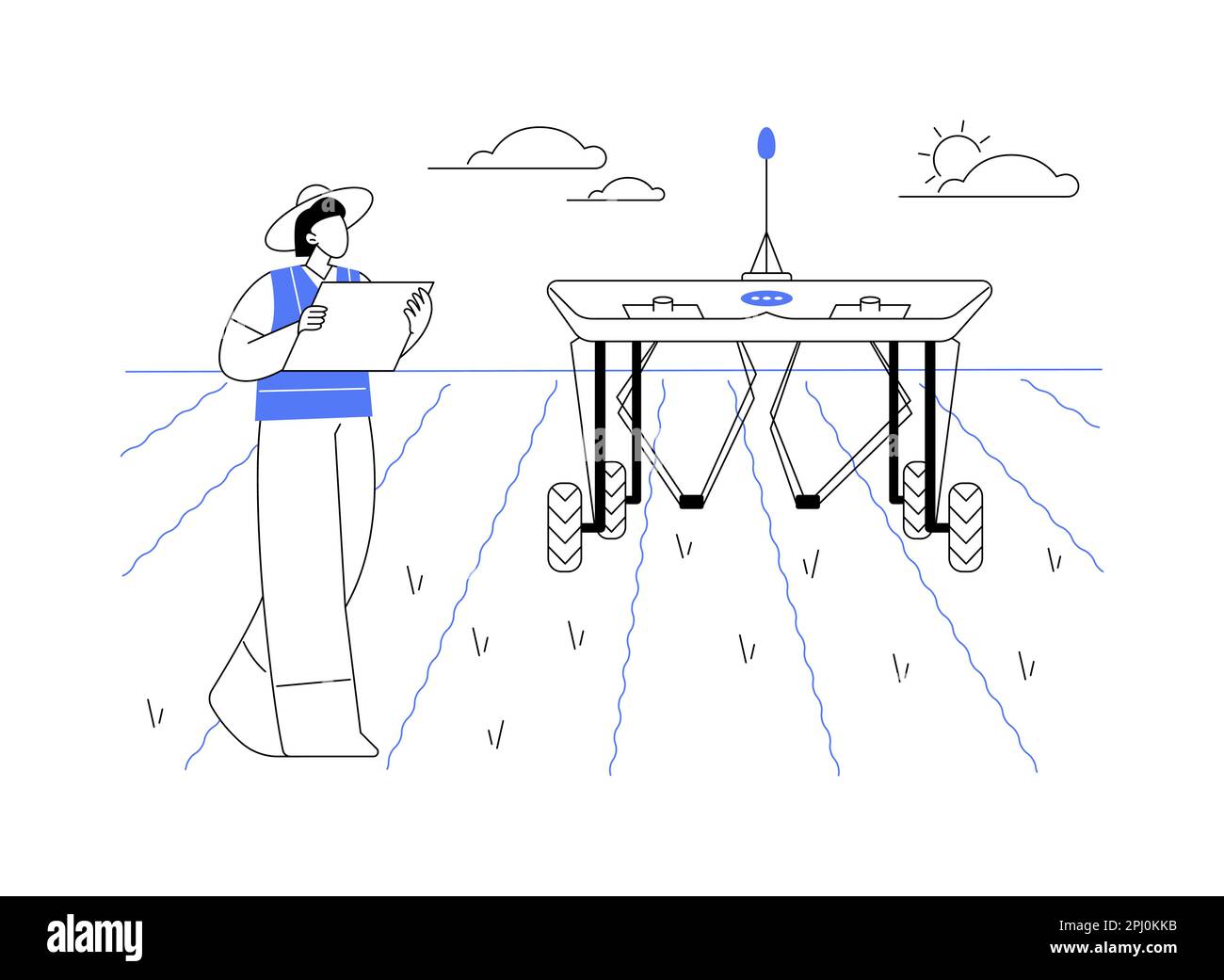 Weed control robots abstract concept vector illustration Stock Vector ...