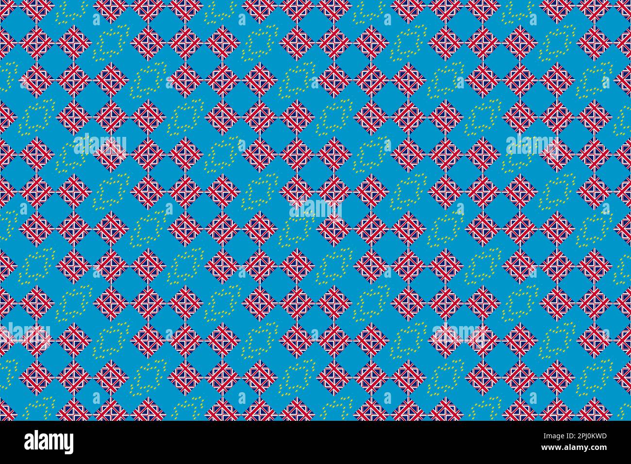 Geometric pattern in the colors of the national flag of Tuvalu. The ...