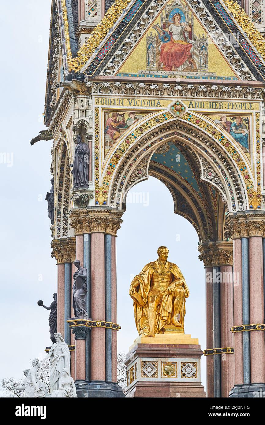 Gilded statue of Prince Albert, husband of Queen Victoria, in Hyde Park ...