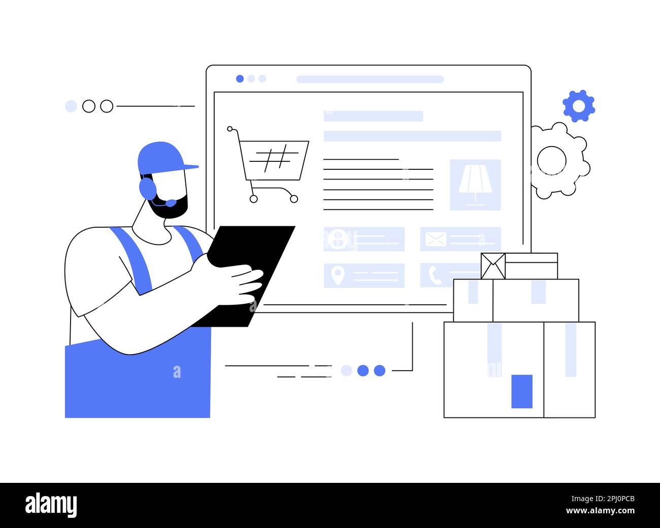 Drop-shipper receives order abstract concept vector illustration Stock ...