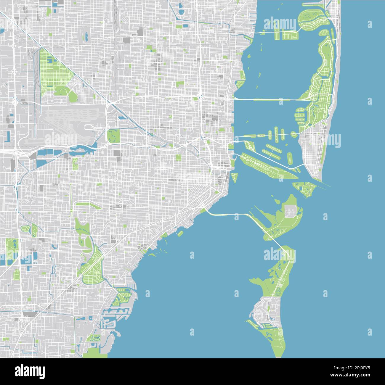 Vector city map of Miami with well organized separated layers Stock ...