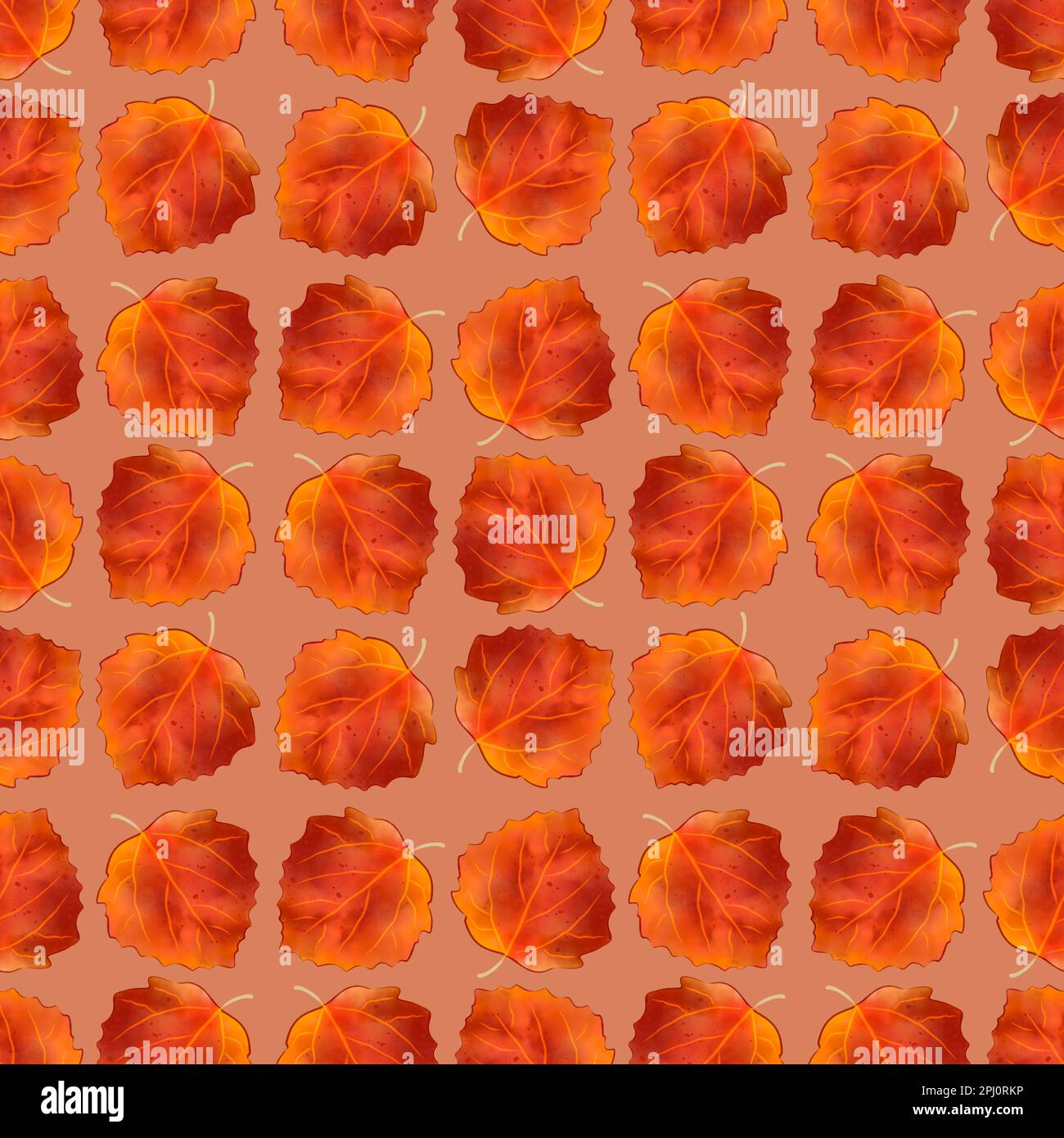 autumn leaves seamless pattern. fall leaf watercolor painting. wrapping ...