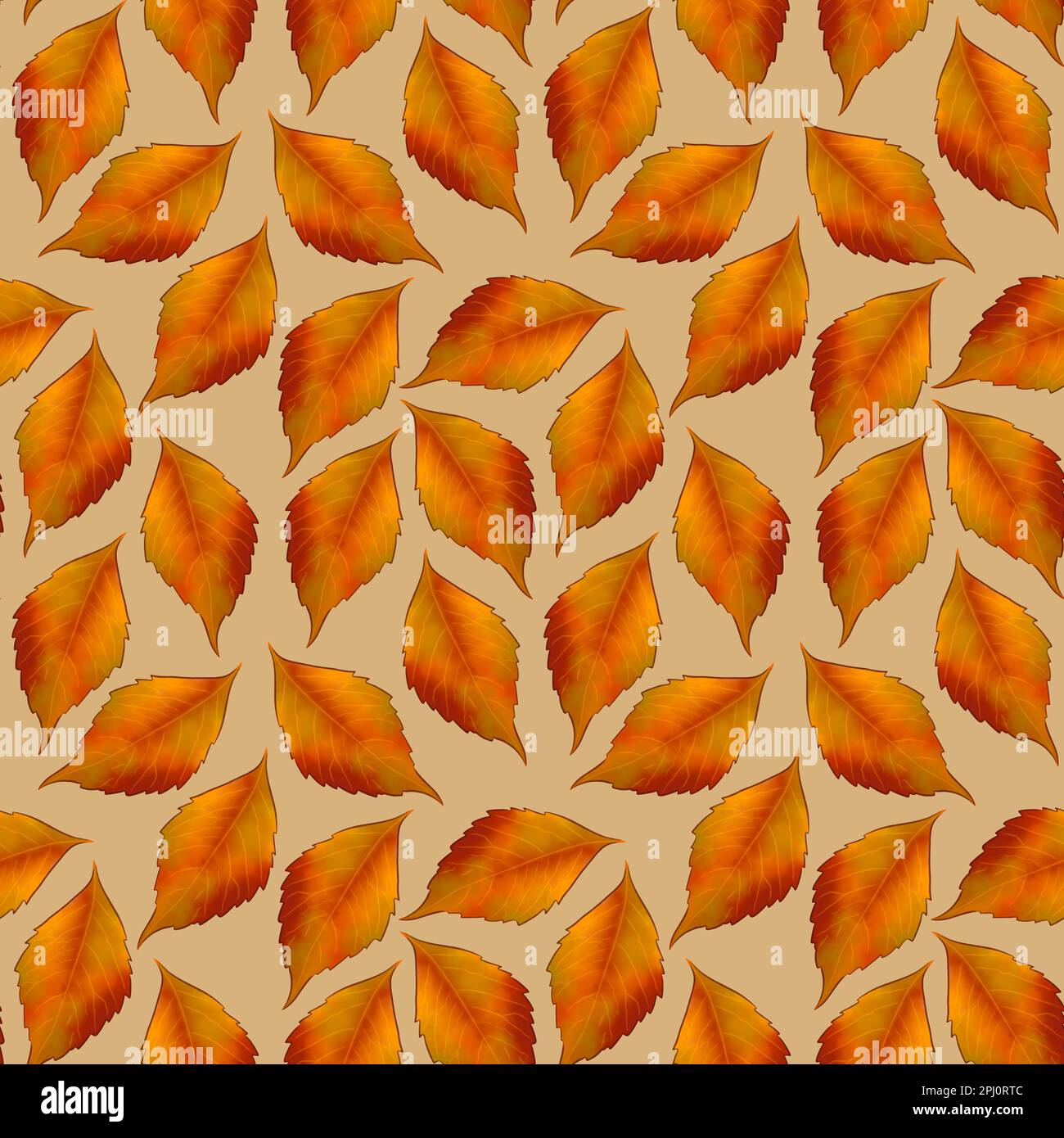 watercolor autumn leaves. Fall leaf seamless pattern Stock Photo - Alamy