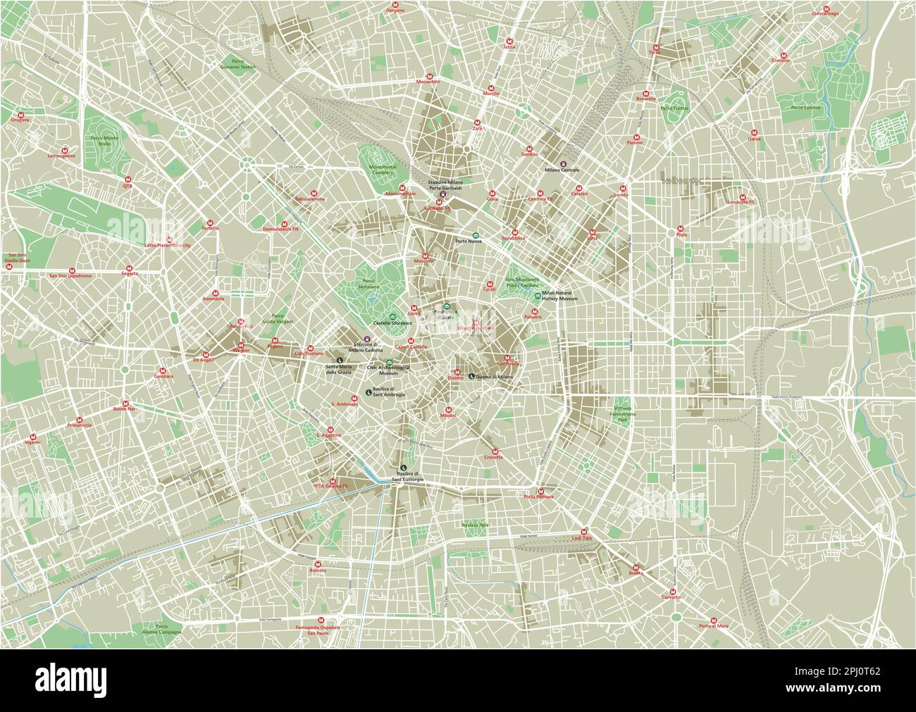 Vector city map of Milan with well organized separated layers Stock Vector Image & Art - Alamy