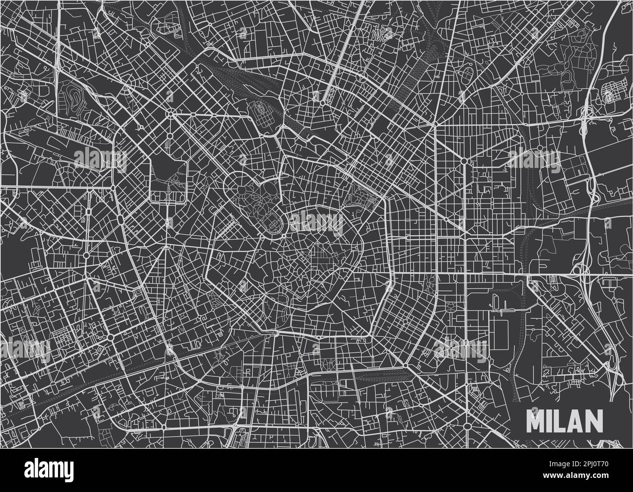 Minimalistic Milan city map poster design Stock Vector Image & Art - Alamy