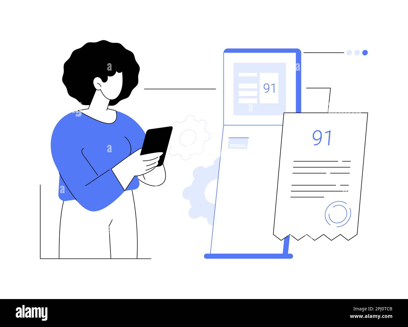 Electronic queuing system abstract concept vector illustration Stock ...