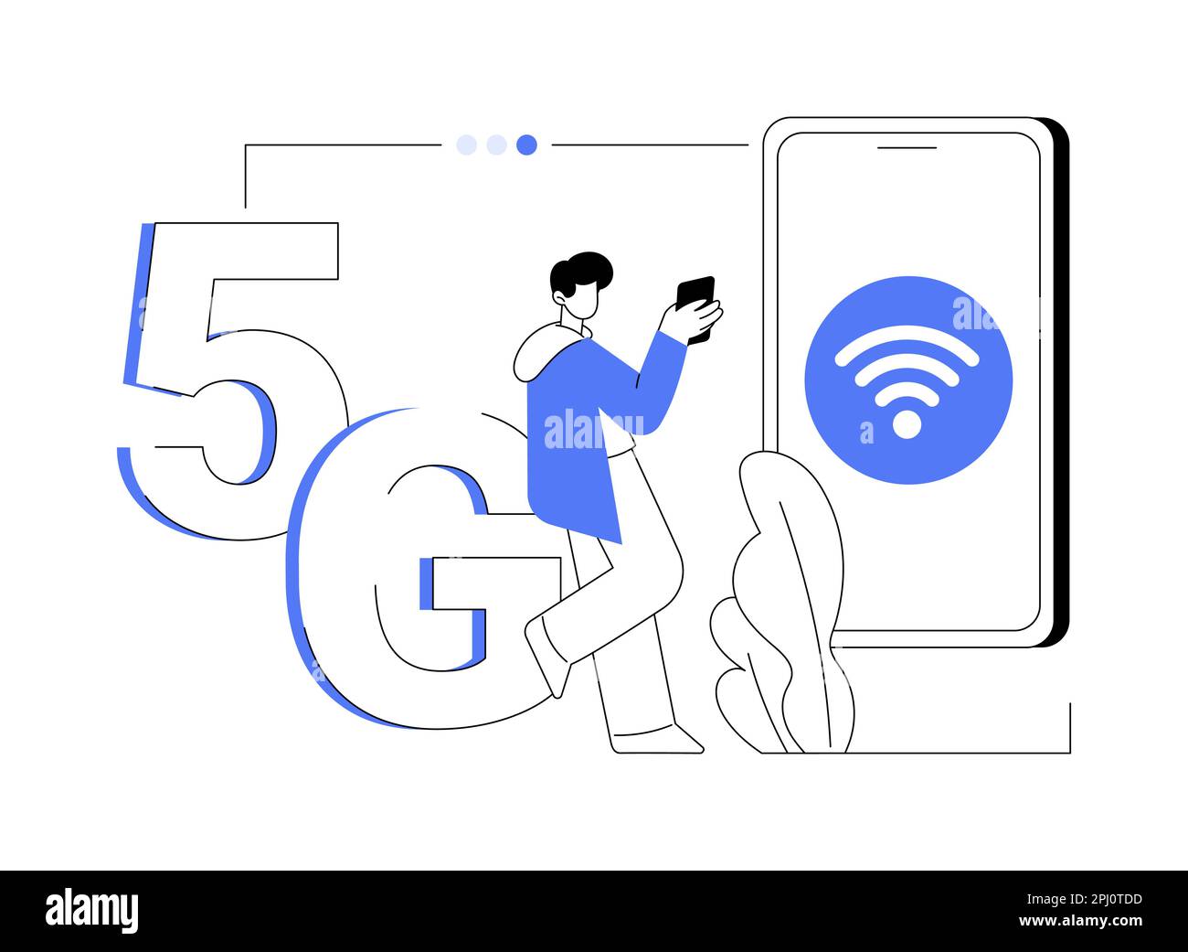 Mobile phones 5G network abstract concept vector illustration Stock ...