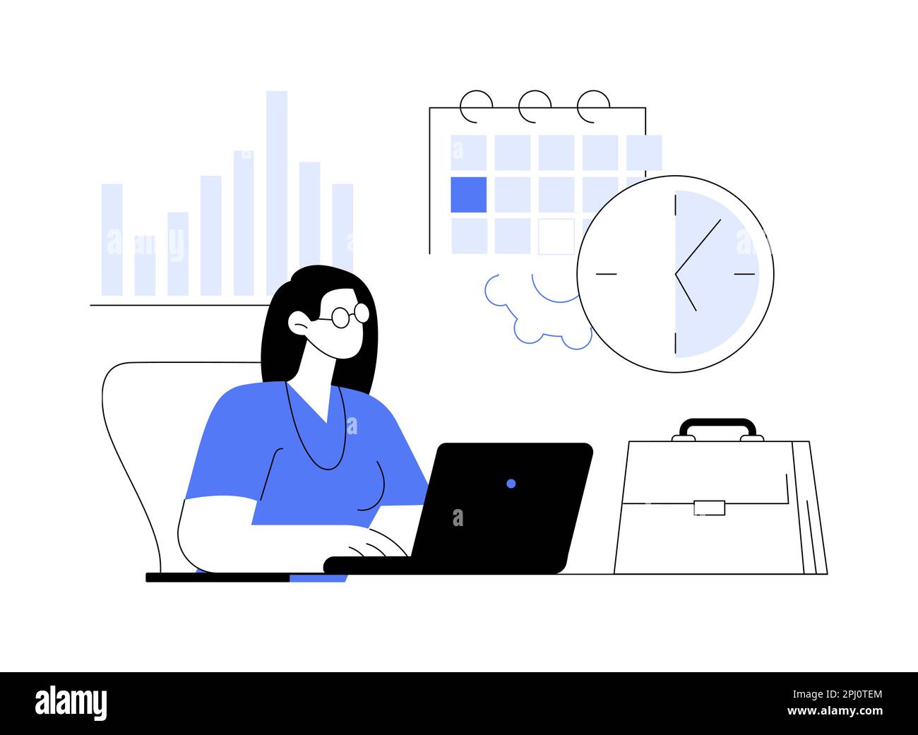 Time and attendance tracking system abstract concept vector ...