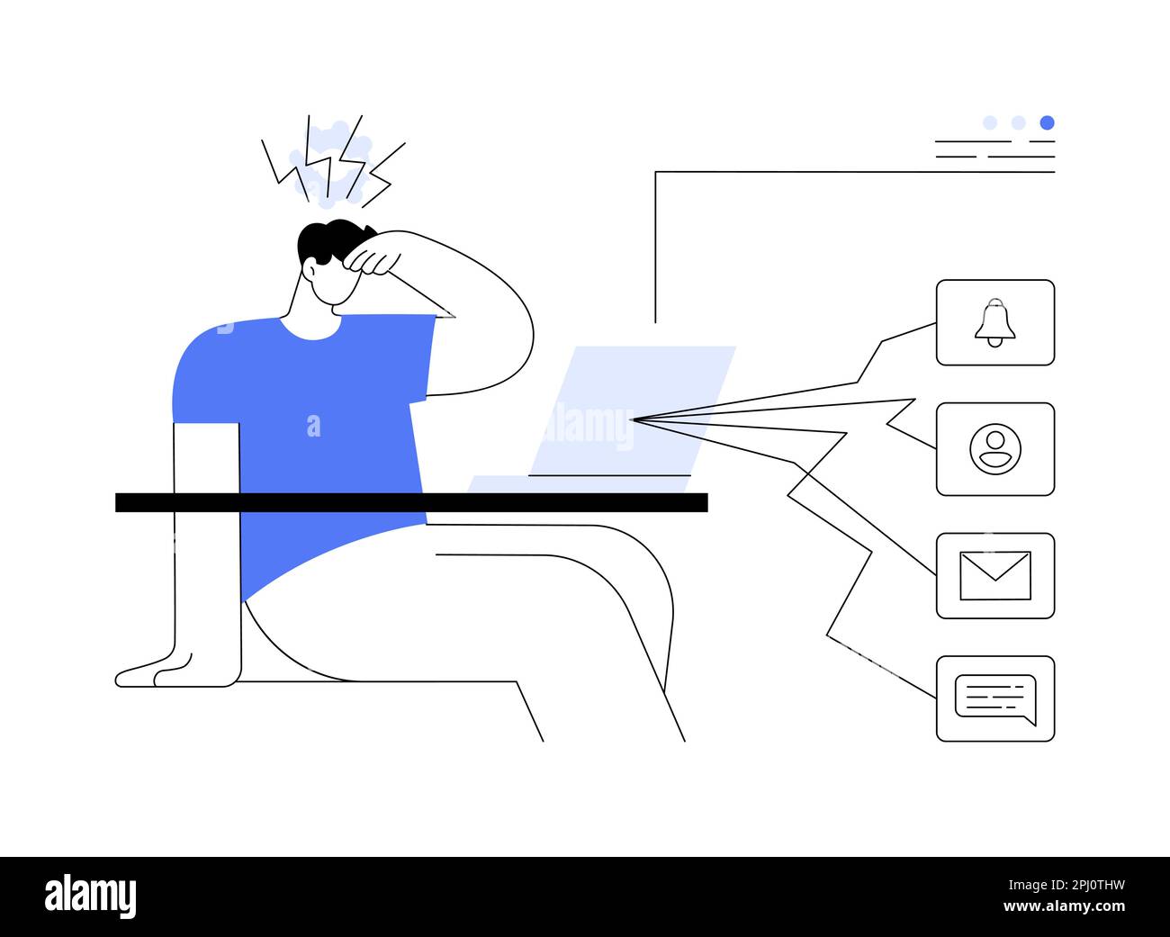 Digital overload abstract concept vector illustration Stock Vector ...