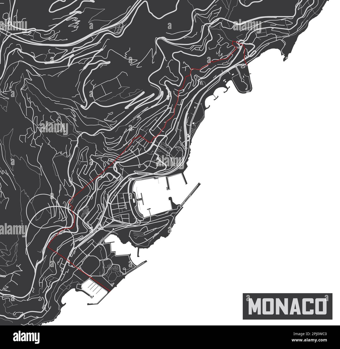 Minimalistic Monaco city map poster design Stock Vector Image & Art - Alamy