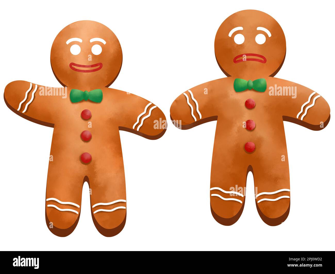 gingerbread man watercolor painting. christmas design element isolated ...