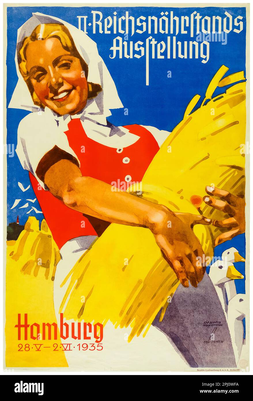 Second Reich Nutrition Exhibition, Hamburg 1935, poster by Ludwig ...