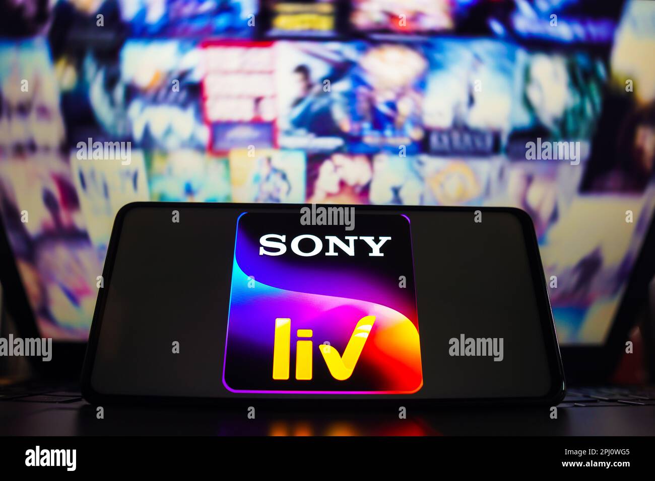 In this photo illustration, the Sony LIV logo is displayed on a ...