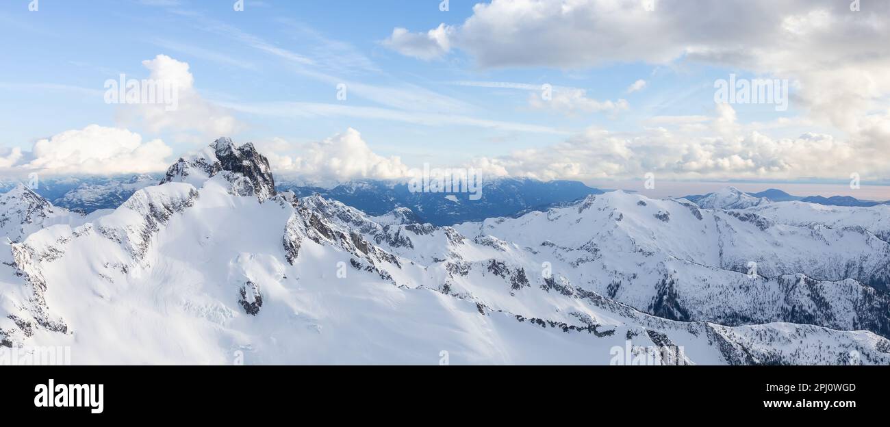 Aerial Panoramic View of Canadian Mountain Landscape Stock Photo - Alamy