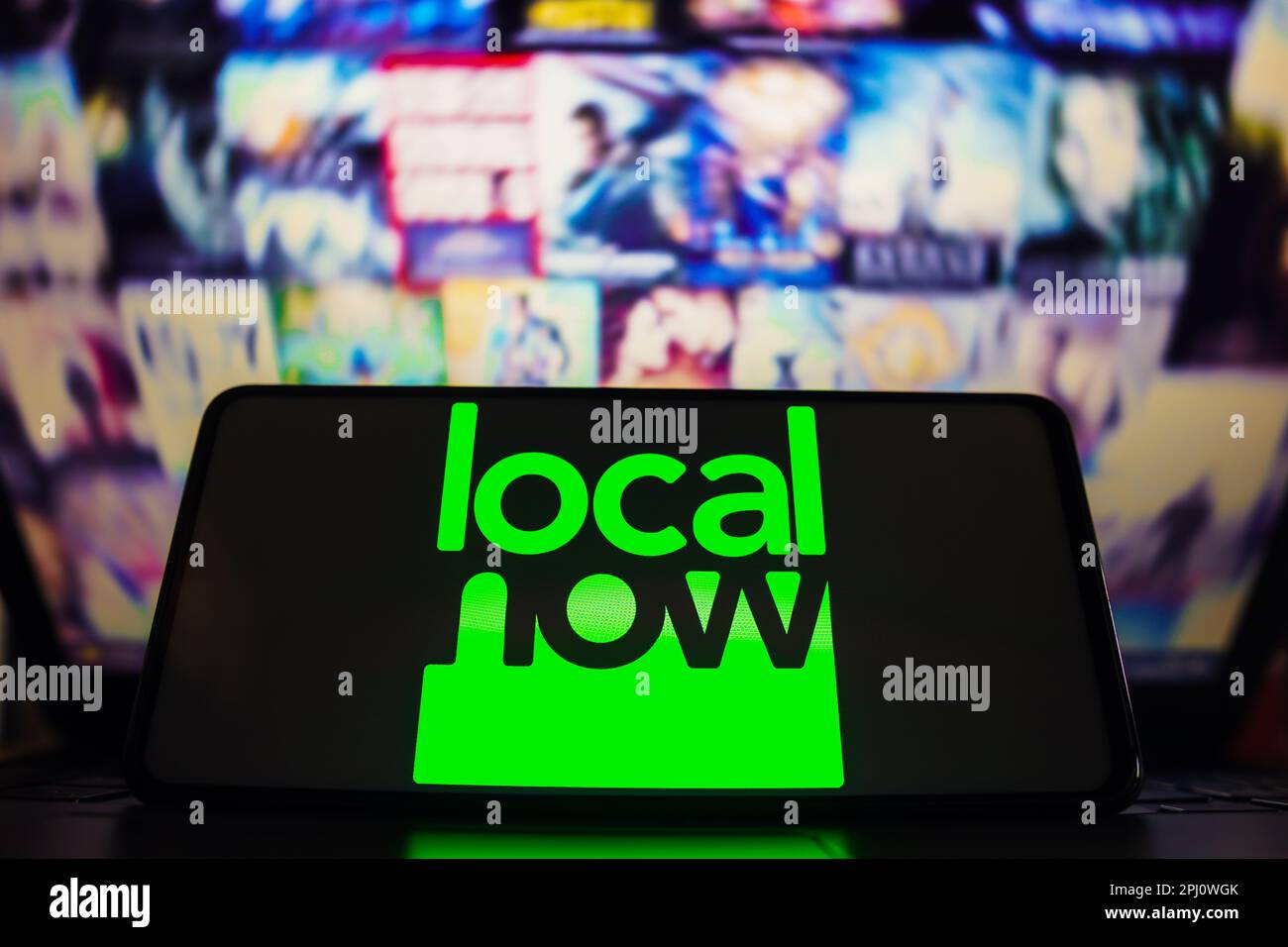 In this photo illustration, the Local Now logo is displayed on a ...
